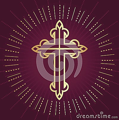 Elegant Maroon Christian Cross Background Illustration Cartoon Vector ...