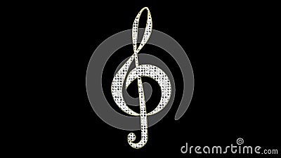 Diamond Treble Clef Loop with Alpha Channel. Stock Video - Video of ...
