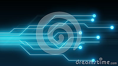 Element of a Computer Circuit Board. Electrical Signals Travel through ...