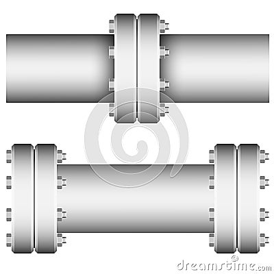 Element With Straight Pipe Flanges Cartoon Vector | CartoonDealer.com ...