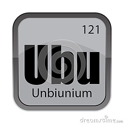 Element Unbium Icon. Number 121 Symbol. Unbium Chemical Sign. Ubu ...