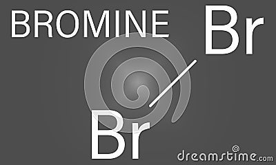 Elemental Bromine Br2, Molecule. Skeletal Formula. Chemical Structure ...