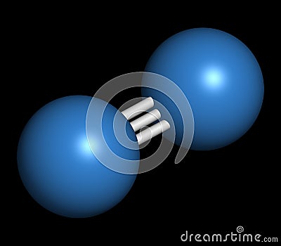 Elemental Nitrogen (N2) Molecule. Nitrogen Gas Is The Main Component Of ...