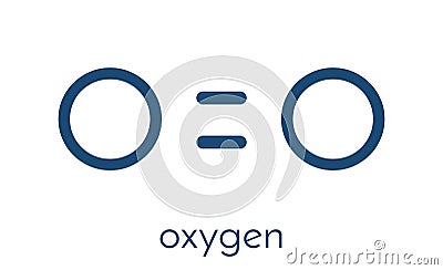 Elemental Oxygen O2 Molecule. Skeletal Formula. Cartoon Vector ...