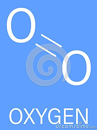 Elemental Oxygen. O2 Molecule. Skeletal Formula. Vector Illustration ...