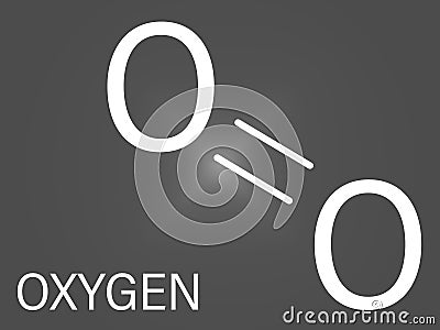 Elemental Oxygen. O2 Molecule. Skeletal Formula. Vector Illustration ...
