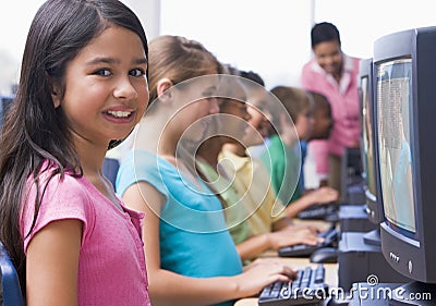 Elementary School Computer Class Royalty Free Stock Images - Image: 4996079