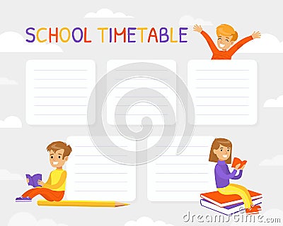 Elementary School Timetable, Weekly Planner, Schedule Template With ...