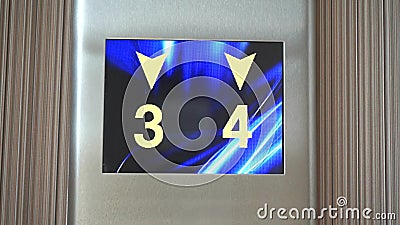 Elevator Digital Monitor Screen, Running Numbers Going Up and Down ...
