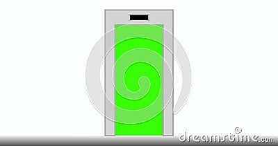 Elevator Lift Doors Closing and Opening by Revealing the Green Screen ...