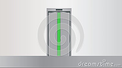 Elevator Lift Doors Closing and Opening by Revealing the Green Screen ...