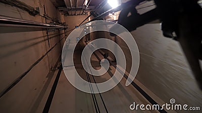 Elevator Shaft Tunnel. Elevator Shaft of a Multi-storey Building Stock ...