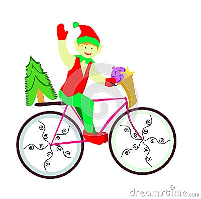 Elf On Bike Royalty Free Stock Image - Image: 16916286