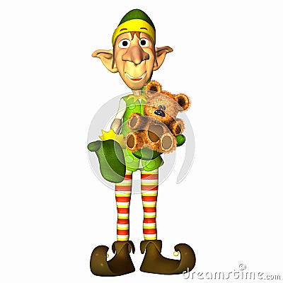 Elf With Teddy Bear Stock Photography | CartoonDealer.com #3483650