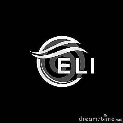 ELI Letter Logo Design On Black Background. ELI Creative Circle Letter ...