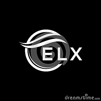 ELX Letter Logo Design On Black Background. ELX Creative Circle Letter ...