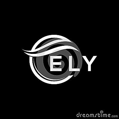 ELY Letter Logo Design On Black Background. ELY Creative Circle Letter ...