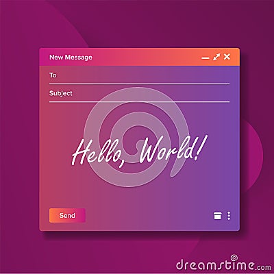 Email Blank Template Vector. Text Box And Button. Submit Form. Intarnet ...