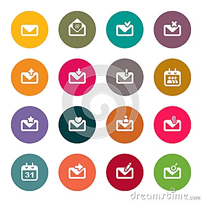 Email Icon Set. Color Royalty Free Stock Images - Image: 33800759