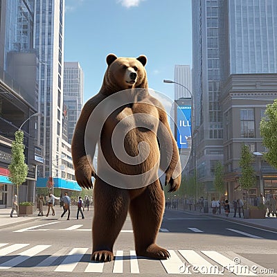 3d Render Of Bear Humanoid Ai Generated Royalty-Free Illustration ...