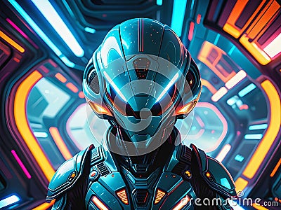 Majestic Alien Commander: Futuristic Space Odyssey Royalty-Free Stock ...