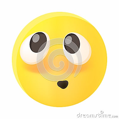 Embarrassed Emoticon With Flushed Red Cheeks Icon Vector Illustration ...
