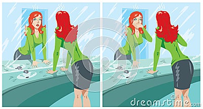 Embarrassed Girl Vector Illustration | CartoonDealer.com #39752210