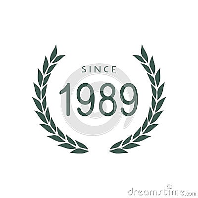 Since 1989 Emblem Cartoon Vector | CartoonDealer.com #270099007