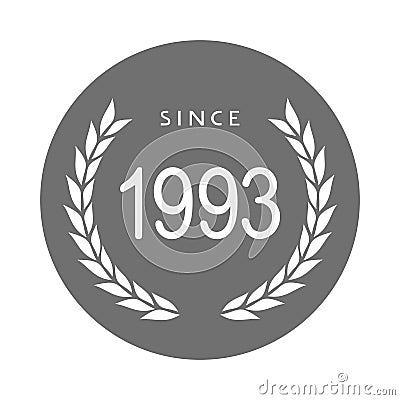 Since 1993 Emblem Design Cartoon Vector | CartoonDealer.com #265879861
