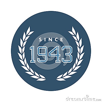 Since 1943 Emblem Design Cartoon Vector | CartoonDealer.com #290281657