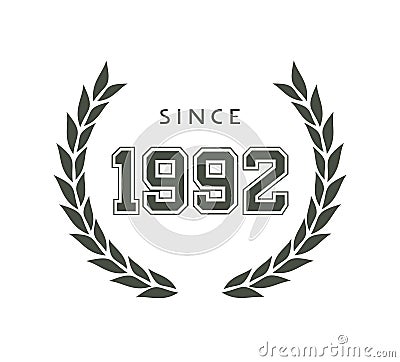 Since 1992 Emblem Elegant Sign Vector Illustration | CartoonDealer.com ...