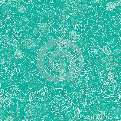 Emerald Green Floral Lineart Seamless Pattern Royalty Free Stock Photos ...