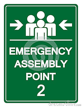 Emergency Assembly Point 2 Symbol Sign, Vector Illustration, Isolated ...
