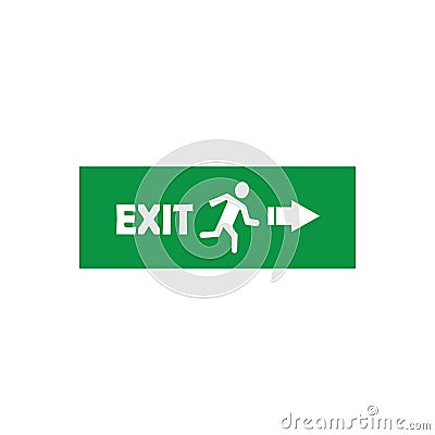 Emergency Evacuation Route Icon Vector Illustration | CartoonDealer.com ...