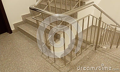 Emergency Exit Fire Staircase Side Isometric View Covering Tread Riser ...