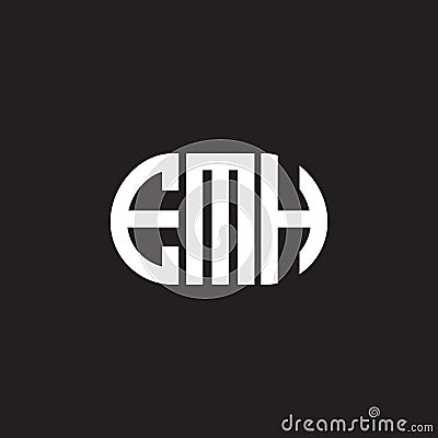 EMH Letter Logo Design On Black Background. EMH Creative Initials ...