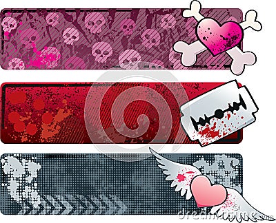 Emo Banners Vector Illustration | CartoonDealer.com #43087586