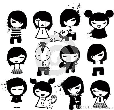 Emo Characters Royalty Free Stock Image - Image: 10655686