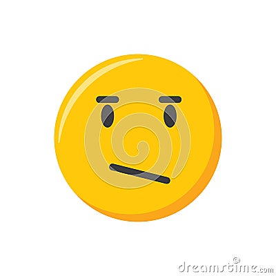 Emoji Icon. Sceptical Face, Meh Emoticon, Vector Illustration ...