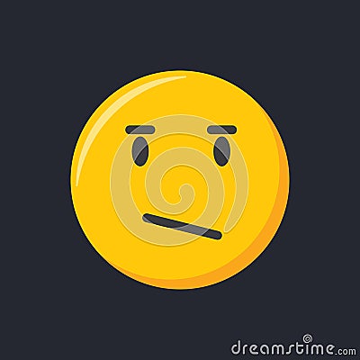 Emoji Icon. Sceptical Face, Meh Emoticon, Vector Illustration ...