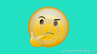 Emoji Perplexe Avec La Main Sur Le Menton Clips Vidéos - Vidéo du ...