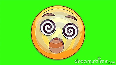 Emoji Sticker Comic Style Dizzy Face Loop Animations Stock Footage ...