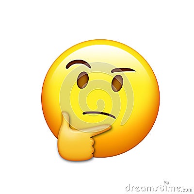 Emoji Yellow Pondering Face With Right Hand Icon Royalty-Free Stock ...