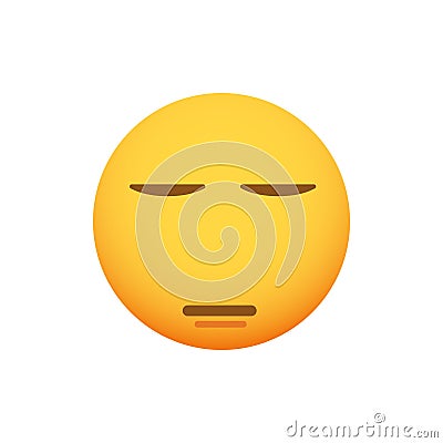 Emoticon Expressing Boredom Or Disapproval. Vector Emoji Smiley Icon ...