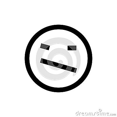 Unsure Emoticon Line Icon Vector Illustration | CartoonDealer.com ...