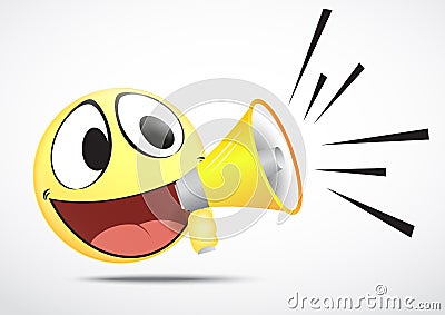 Emoticon With Loudspeaker Stock Photo - Image: 30677780