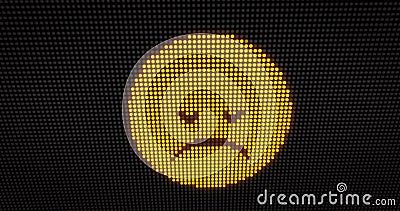 Emoticon sadness LED stock video. Video of happy, eyes - 120514411
