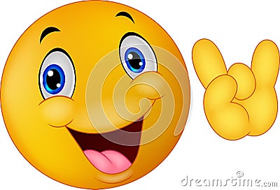 Emoticon Smiley Giving Hand Sign Stock Vector - Image: 46949422