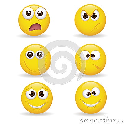 Sistema Del Vector De Los Smiley Del Demonio Emoticons Sonrientes De La ...