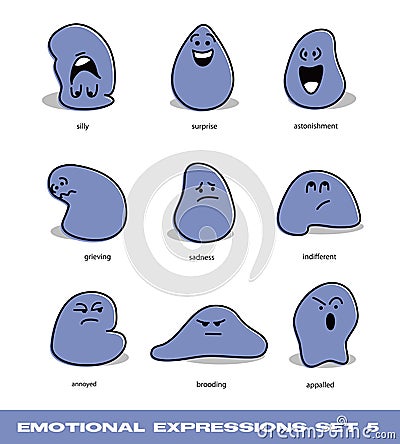 Emotional Expressions Set 5 Cartoon Vector | CartoonDealer.com #27874701